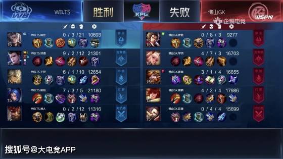 KPL：WB.TS零封GK 豪取三连胜！_橘右京