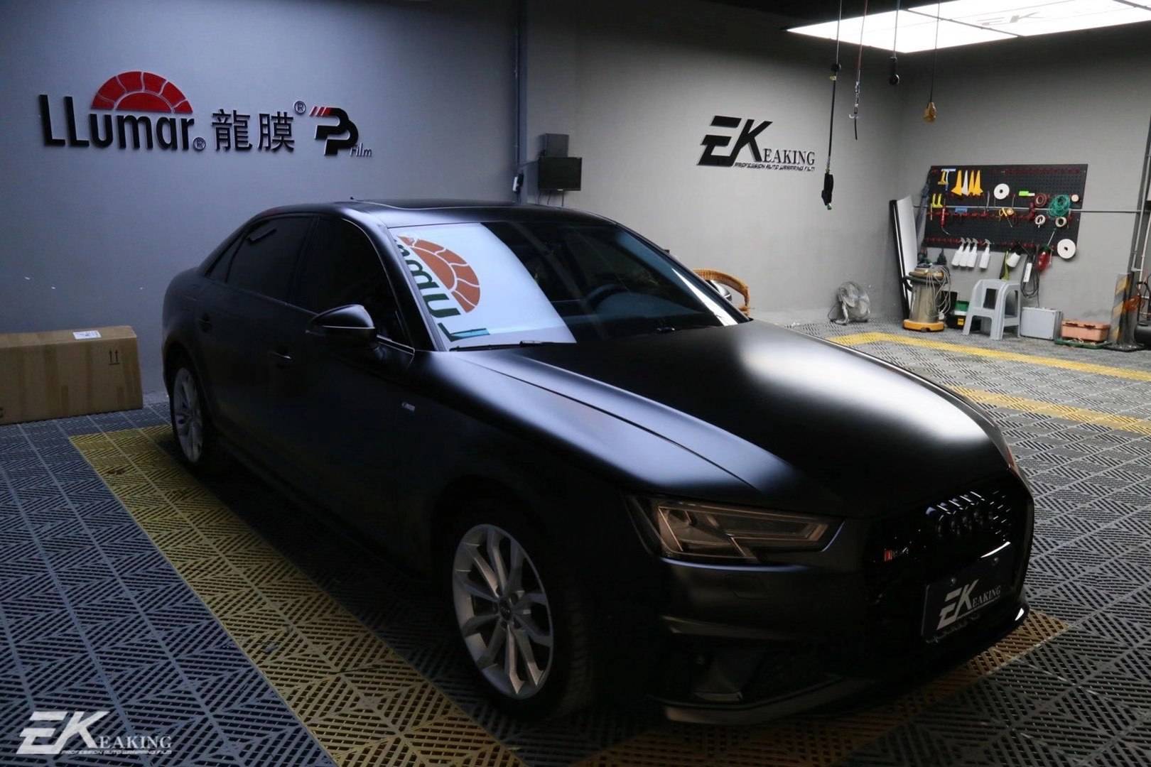 EK改色膜：奥迪A4L改色电光金属黑_搜狐汽车_搜狐网