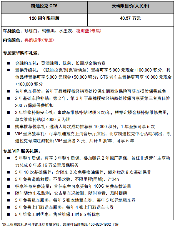 特别之作 值得特别珍藏 CT6 120周年限量版将于6月27日开启云端限售_搜狐汽车_搜狐网