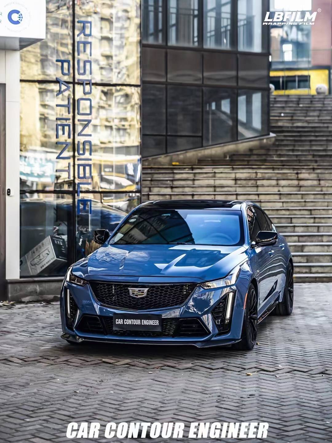 凯迪拉克CT5-LB改色膜原厂漆海王星蓝，蓝得动人心魄_搜狐汽车_搜狐网