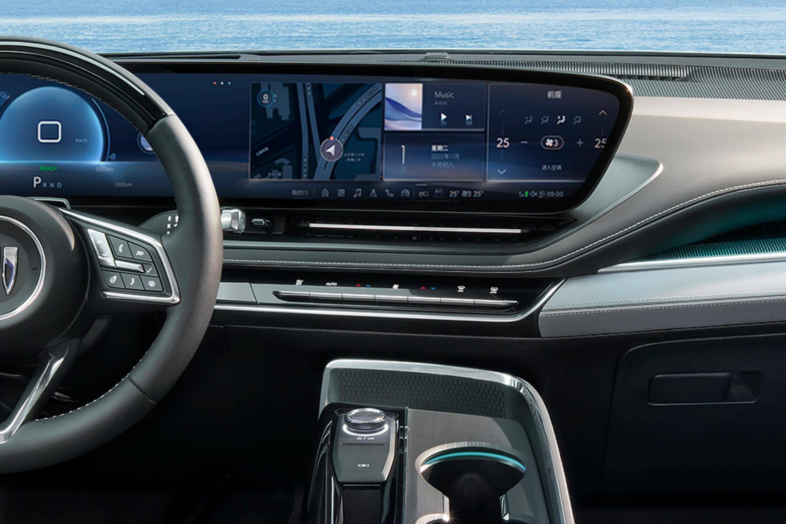 奥特能平台新车，别克Electra E5内饰曝光，6K弧面屏，轴距2954mm_搜狐汽车_搜狐网