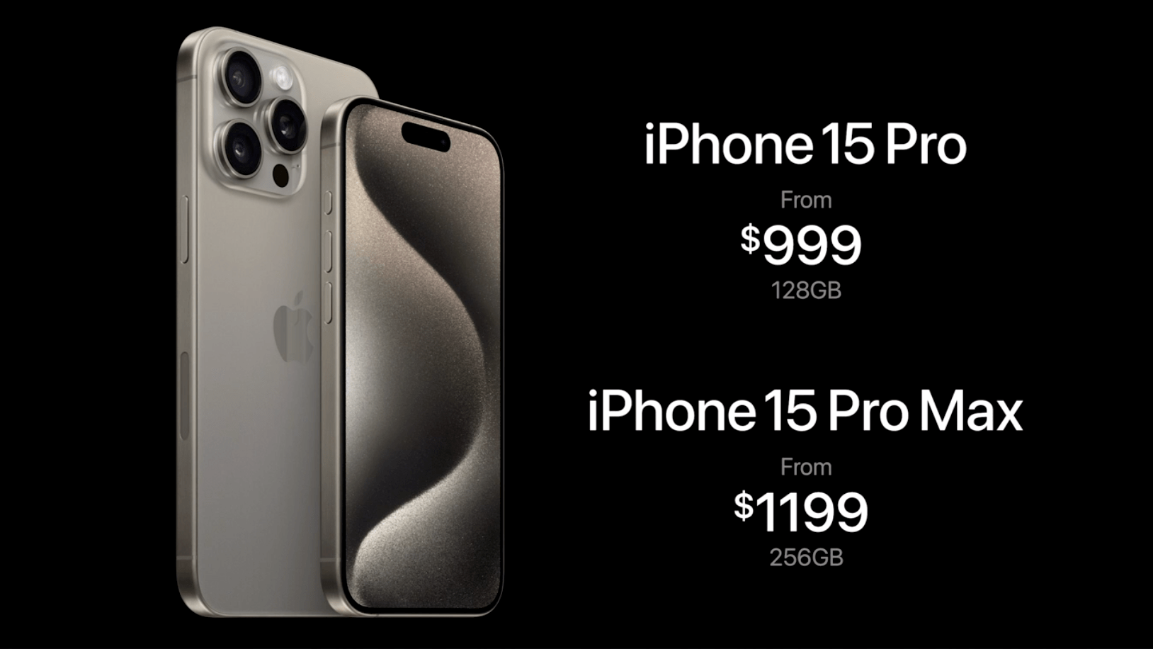 苹果发布iPhone 15 Pro和Pro Max：搭载3纳米A17 Pro芯片，售价999美元起_手机搜狐网