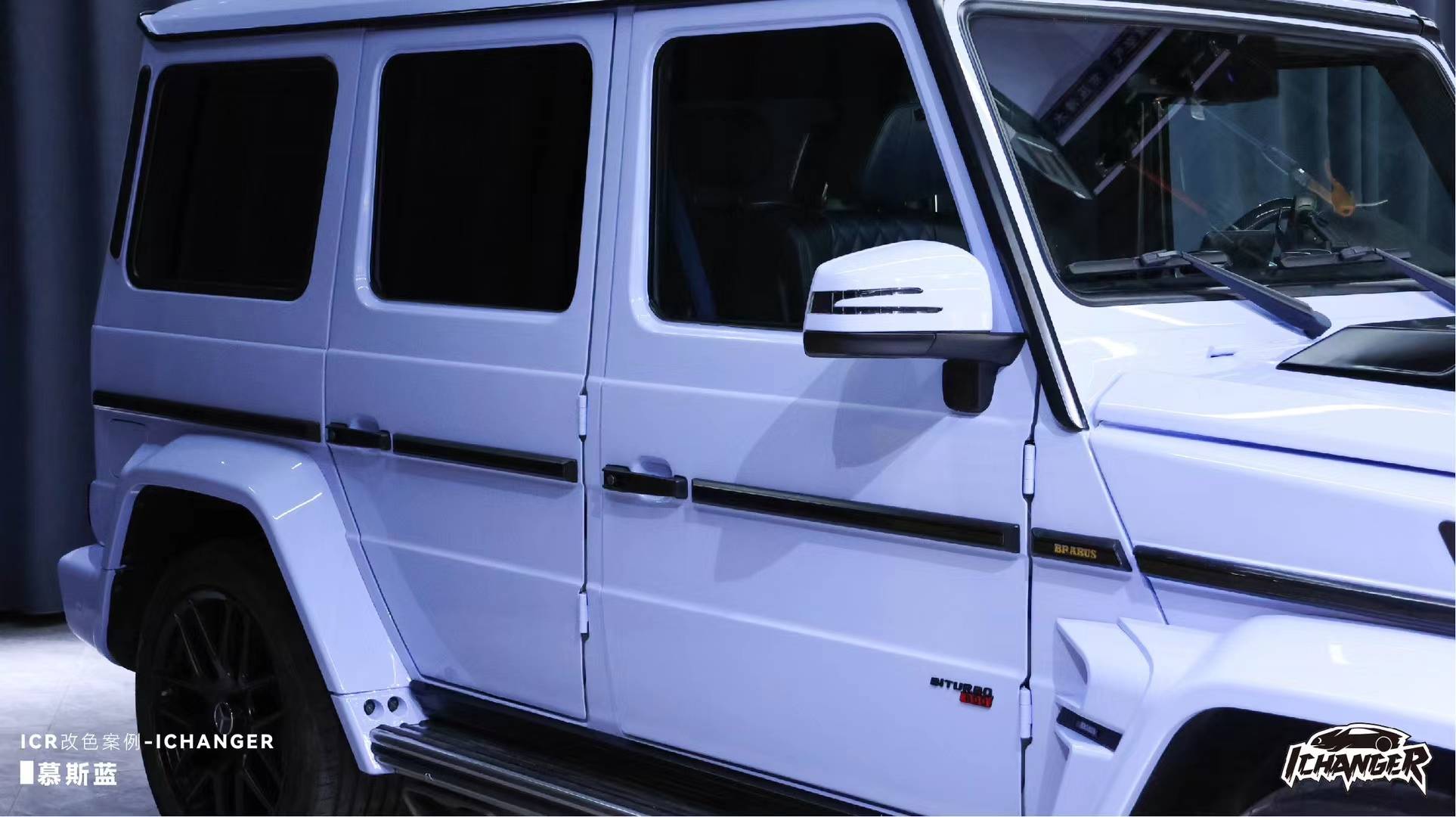 奔驰G800-Ichanger改色膜慕斯蓝，低饱和度的色彩看起来很舒服_搜狐汽车_搜狐网