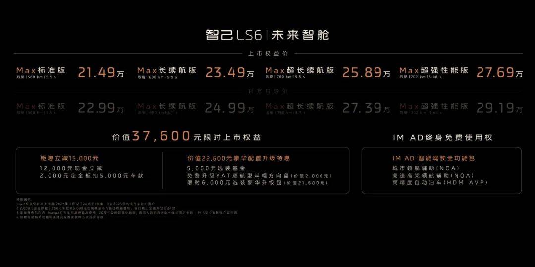 超级爆品”智己LS6正式上市 售价21.49万-27.69万元_搜狐汽车_搜狐网