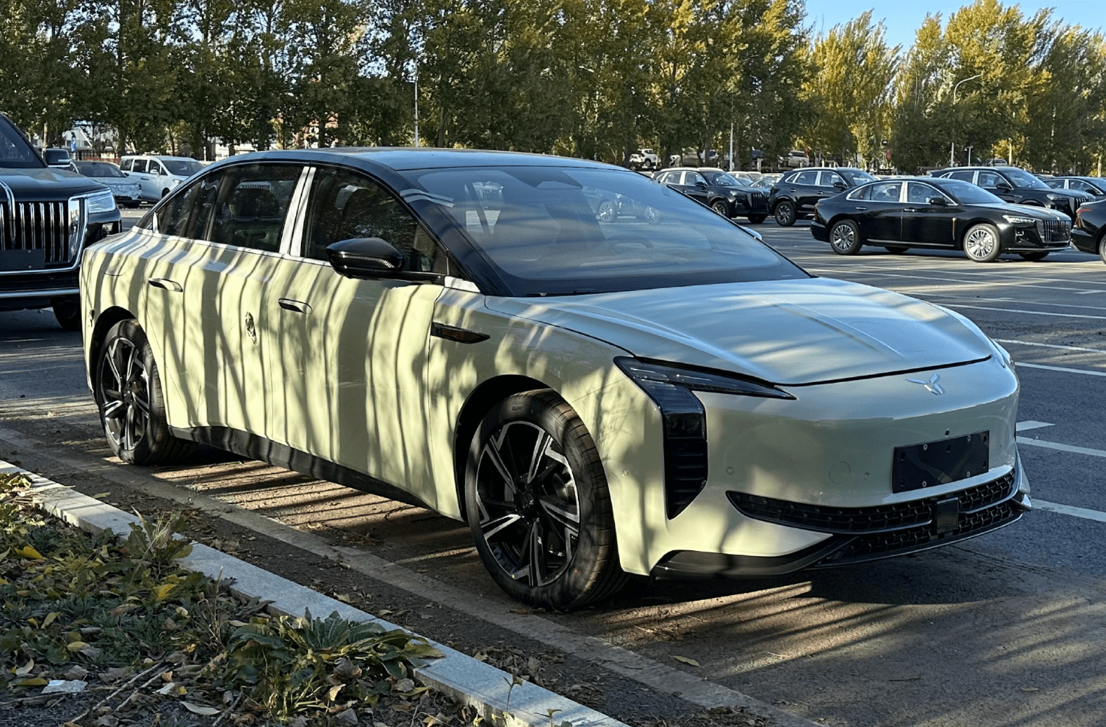 红旗EH7实车现身，大过汉EV，配619马力+续航820km，可换电_搜狐汽车_搜狐网