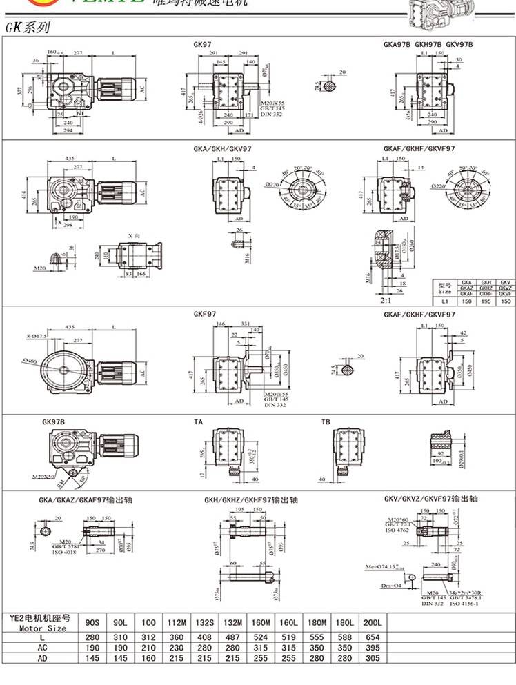 GK99-Y4-4P，GK99-Y5.5-4P减速电机-K系列伞齿轮直角减速机-图纸样册！非汽车_搜狐汽车_搜狐网