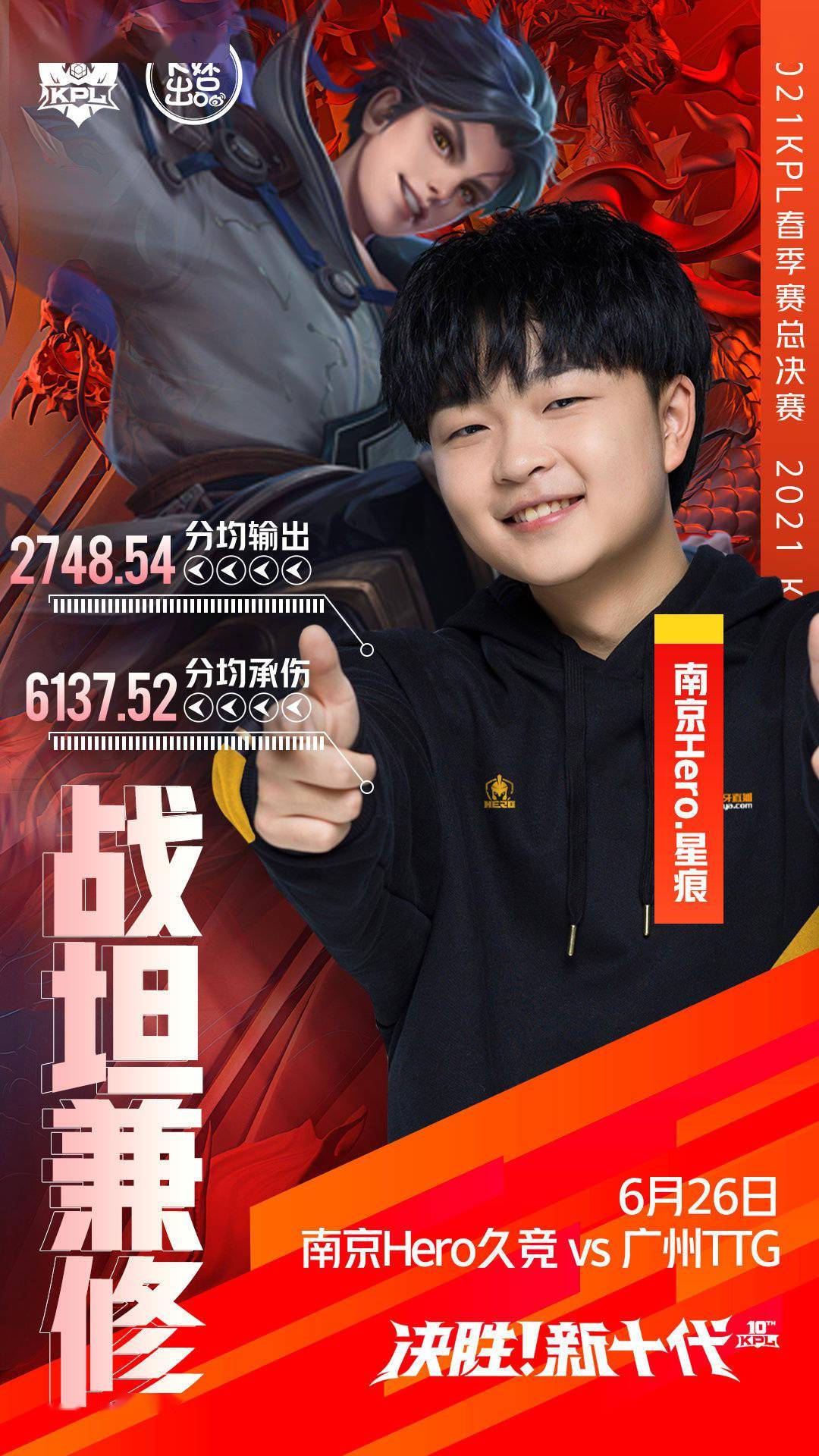 《王者荣耀》KPL 春季总决赛今晚 6 点开战：南京 Hero 久竞/广州 TTG_清清