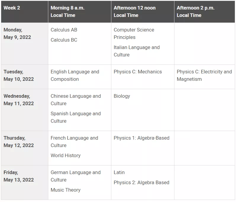 2021-2022学年AP、A-Level、IB、标化考试时间表来啦， 赶紧收藏起来吧~_课程