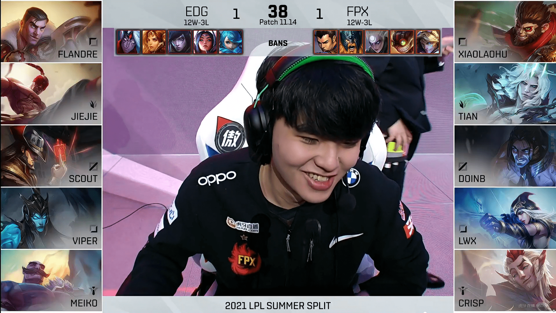 冠军上单倒了：FPX决胜局换下牛宝！新人上单杀穿EDG夺魁_中野