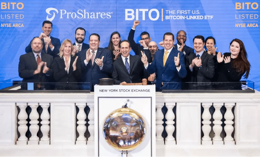 美国首只比特币期货ETF成交额险破纪录_交易