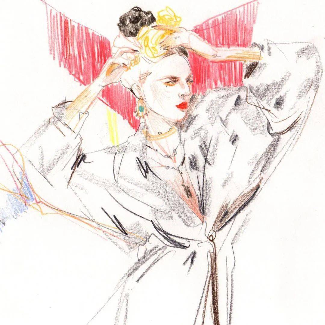 曾任圣马丁、UCA导师的Connie Lim如何绘制时装画？独树一帜的风格与多种材料交织打开了插画世界的大门_艺术_专业_工具