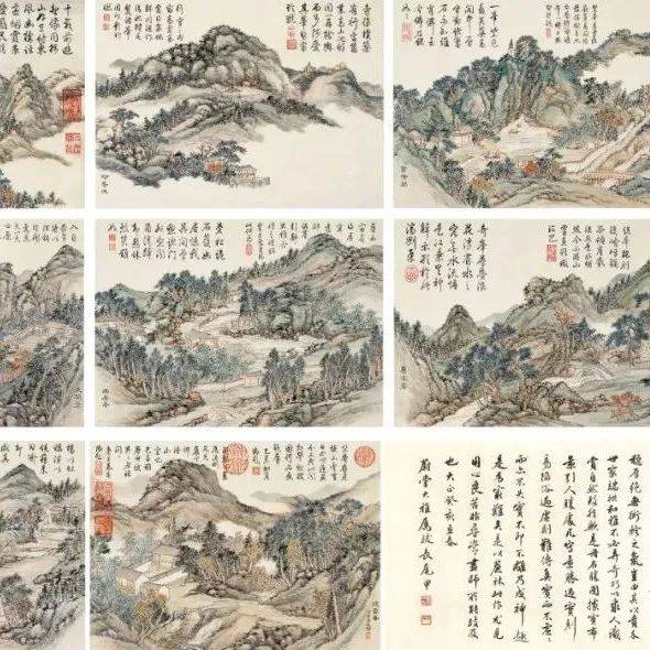 “小董”山水册页，平淡天真！_董诰_栖霞山_西峰