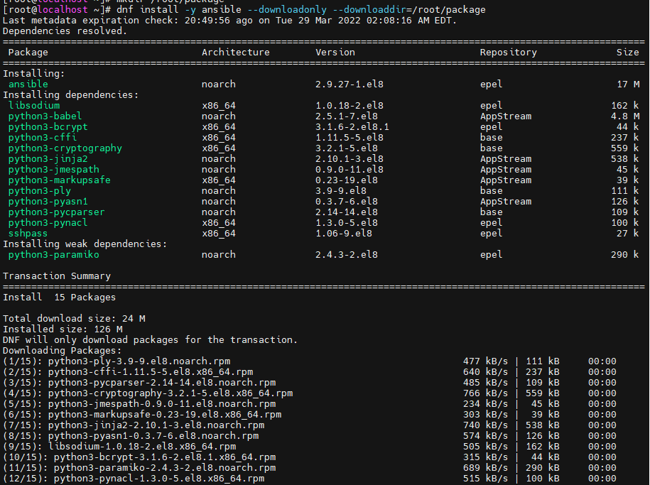 CentOS 8 —— DNF 管理器如何仅下载不安装软件_root_dnf_命令行