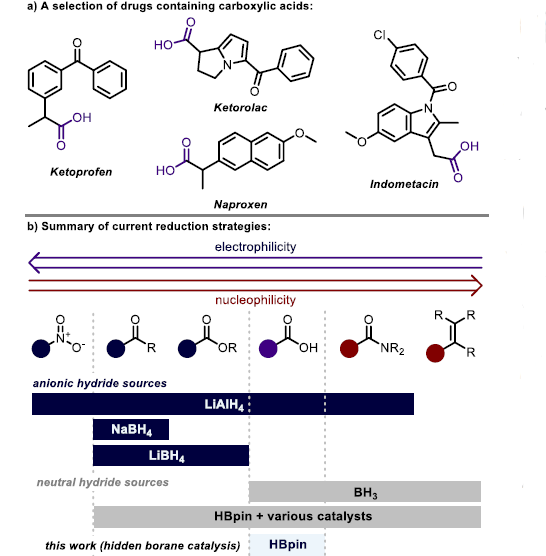 Angew：隐藏型硼烷促进的温和且选择性羧酸还原_反应_HBpin_官能团