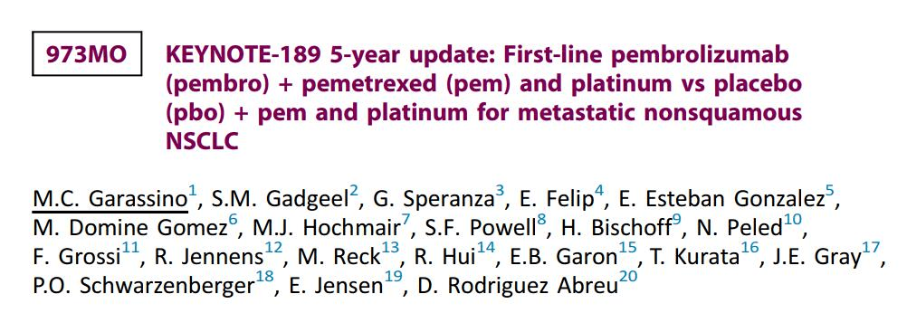 “钟”声“惠”言系列栏目5丨KeyNote-189/407研究的5年随访数据公布_患者_治疗_化疗