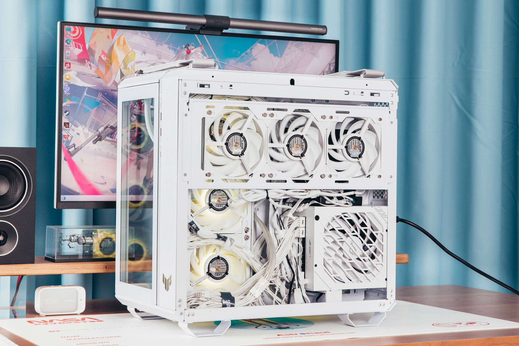 纯白海景房主机，华硕TUF GT502弹药库+Z690吹雪装机分享_白色_风扇_散热