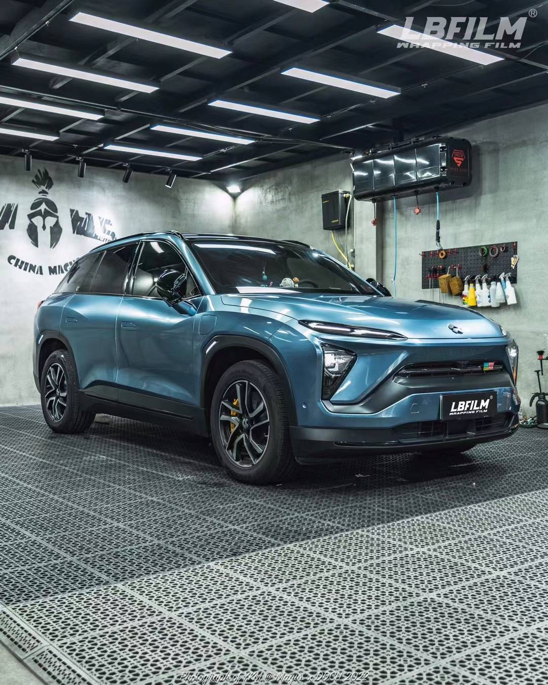 蔚来ES6-LB改色膜液态金属钨蓝，流动的金属质感_搜狐汽车_搜狐网