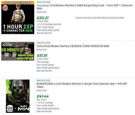 COD19联动汉堡王，没周边送也能炒上价？40美元的皮肤没人嫌贵！_游戏_玩家_使命召唤
