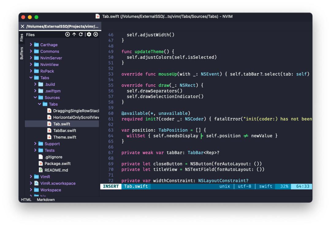 Macos 上一款杀手级的 Vim Gui 工具 文件 可以在 Is