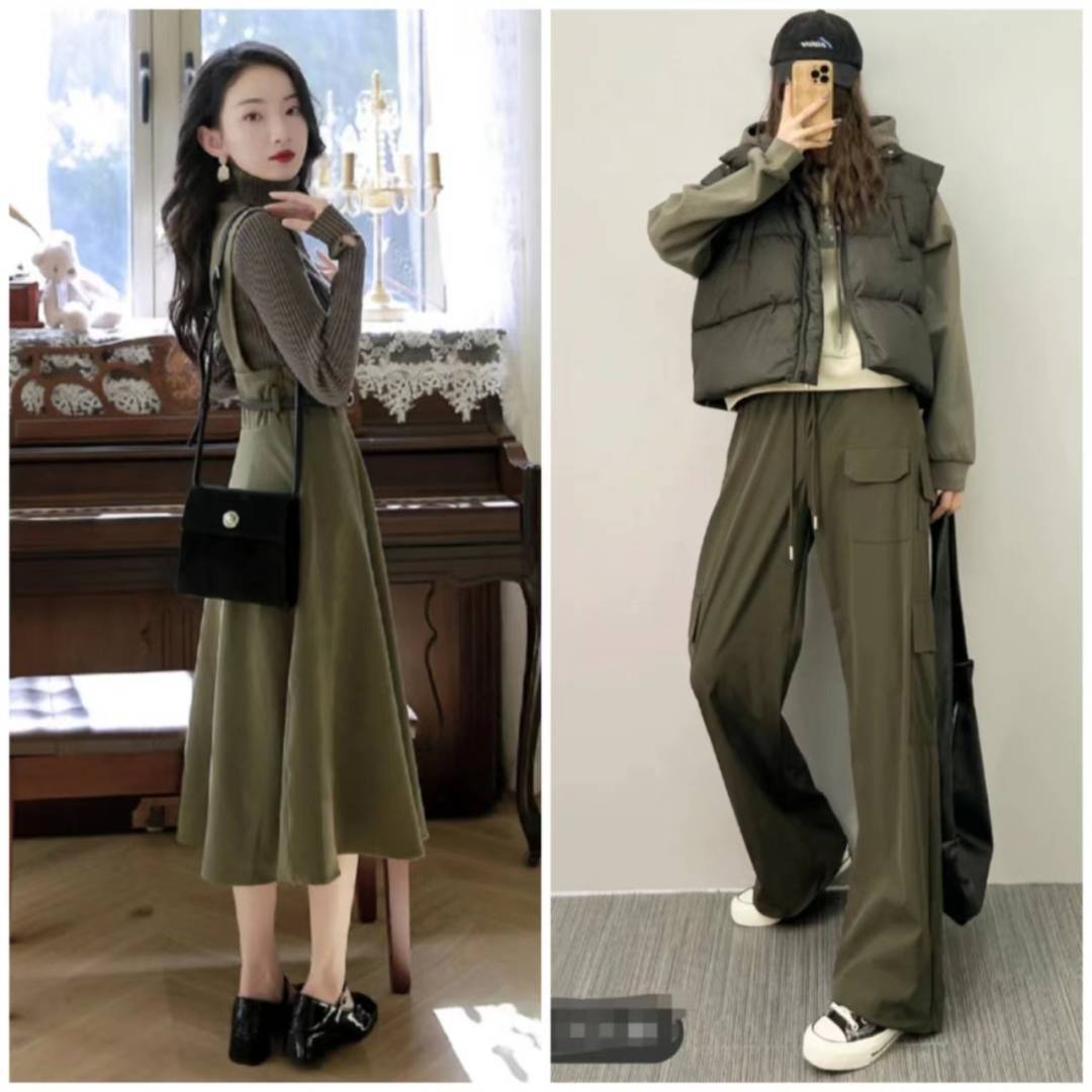 军绿色搭配这10个颜色美出高级感，气质稳重不沉闷_look_卫衣_外套
