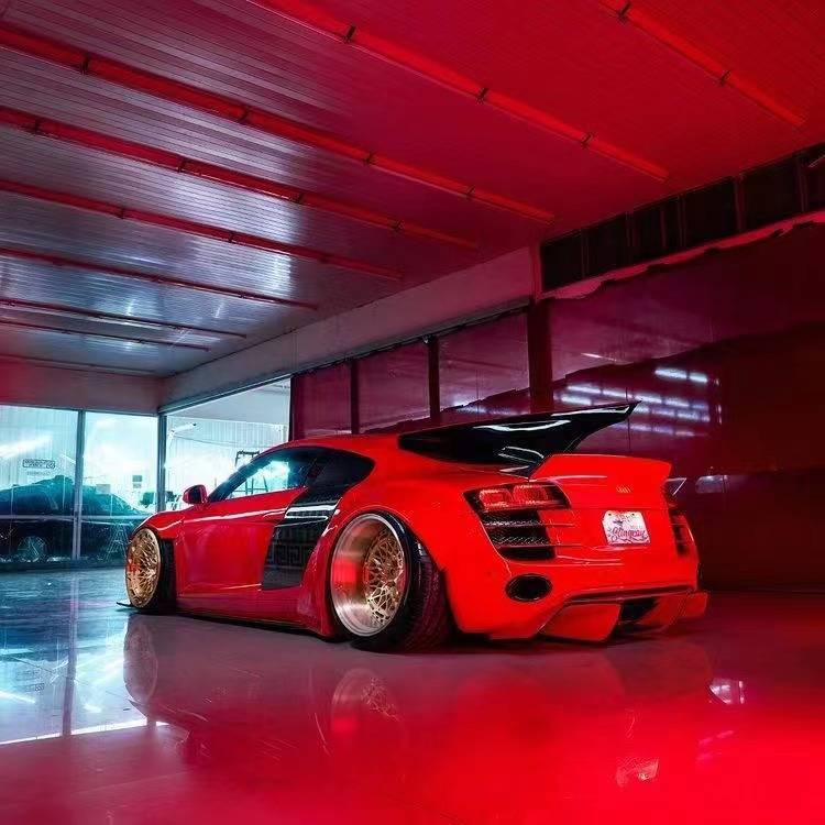 玫红撩人奥迪R8改装AIRBFT气动避震_搜狐汽车_搜狐网