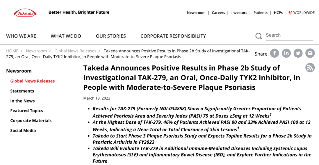 武田 40 亿美元首付款引进 TYK2 抑制剂挺进 III 期临床，直追 BMS？_mg_研究_患者