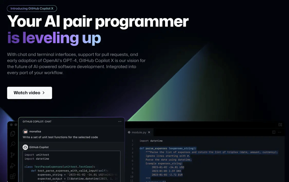 微软ai全家桶上新啦!gpt 4进军程序员大本营github Copilot 代码 编程