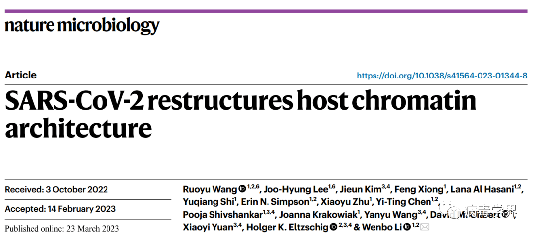 Nat Microbiol | 李文博团队揭示新冠病毒可以影响细胞核内染色质结构和免疫基因表达_相关_研究