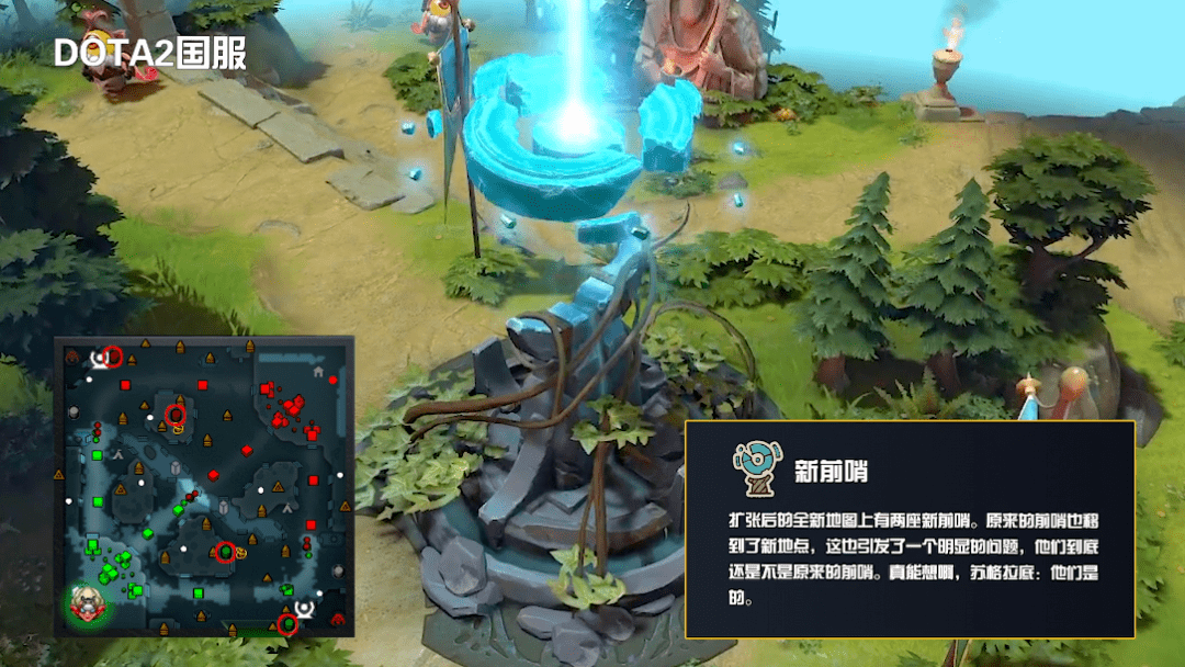 DOTA2 7.33地形介绍——肉山搬家、12个新增野点、双生之门、痛苦魔方_地图_前哨_英雄