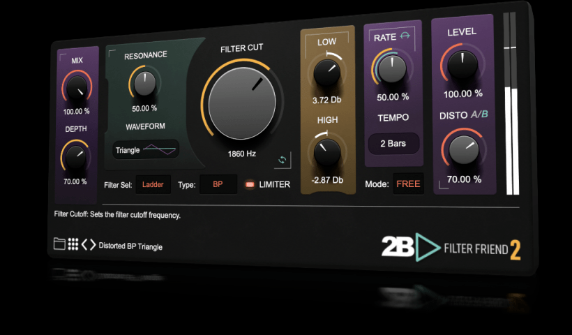 2B Played Musi 发布滤波效果器 Filter Friend 2_滤波器_控制_类型