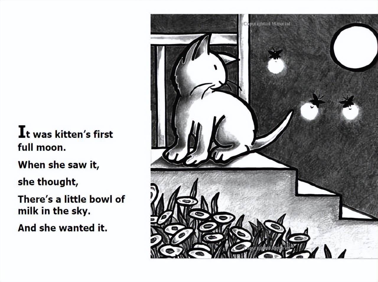 有声英文绘本丨Kitten's first full moon 《小猫咪追月亮》_And_kitten_the