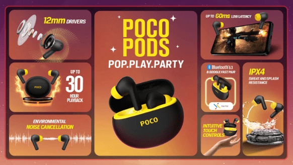 小米旗下品牌Poco推出最新耳机：Poco Pods TWS震撼上市_用户_功能_电池