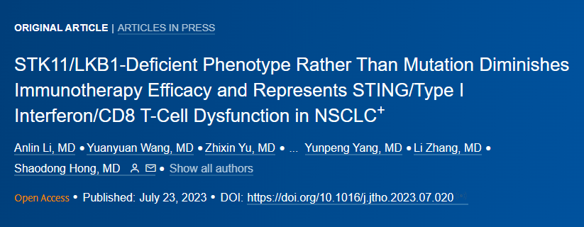 2023 WCLC 中国之声 | 聚焦NSCLC免疫治疗，STK11基因表型的新探索_研究_患者_疗效
