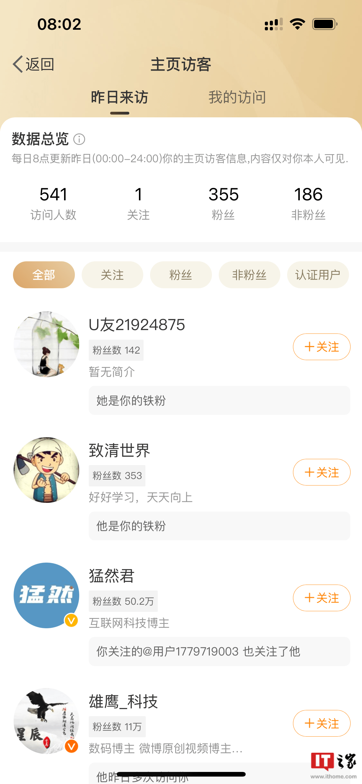 微博测试访客记录功能，目前仅 SVIP 和 VVIP 可查看_账号_媒体_主页