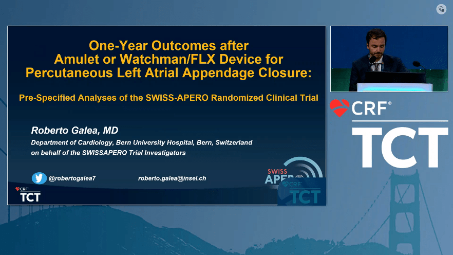 TCT 2023｜SWISS-APERO试验最新结果重磅公布——全球左心耳领域再添新循证！_研究_Amulet_事件