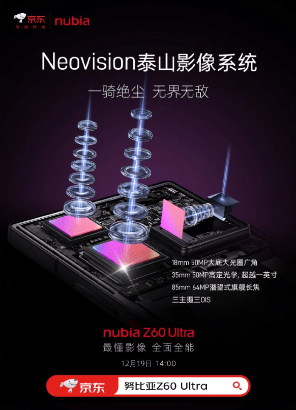努比亚Z60 Ultra预热启动：三重高清镜头与先进处理器备受关注_配置_手机_高性能